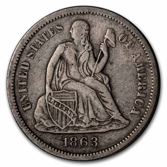 Buy 1863-S Liberty Seated Dime VF | APMEX