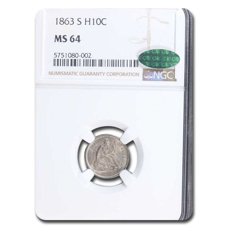 Buy 1863-S Liberty Seated Half Dime MS-64 NGC CAC | APMEX