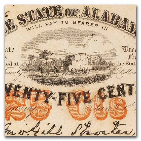 Buy 1863 State of Alabama 25 Cent Note (CR-6) AU | APMEX