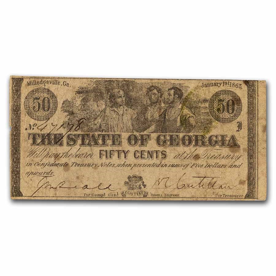 Buy 1863 State of Georgia 50 Cent Note Fine (Details) | APMEX