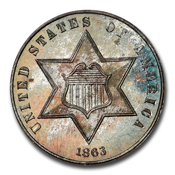 Buy 1863 Three Cent Silver PF-68 NGC CAC | APMEX