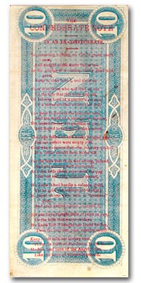 Buy 1864 $10 (T-68) Horses Pulling Cannon Confederate Poem XF | APMEX