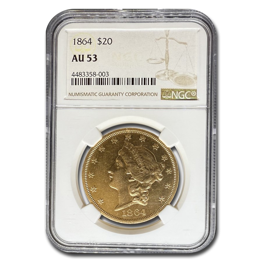 Buy 1864 $20 Liberty Gold Double Eagle AU-53 NGC | APMEX