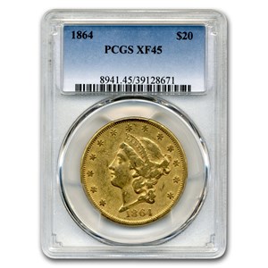 Buy 1864 $20 Liberty Gold Double Eagle XF-45 PCGS | APMEX