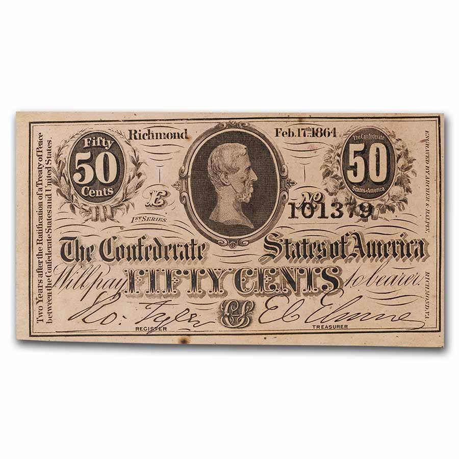 Buy 1864 50 Cents (T-72) Jefferson Davis Choice AU | APMEX