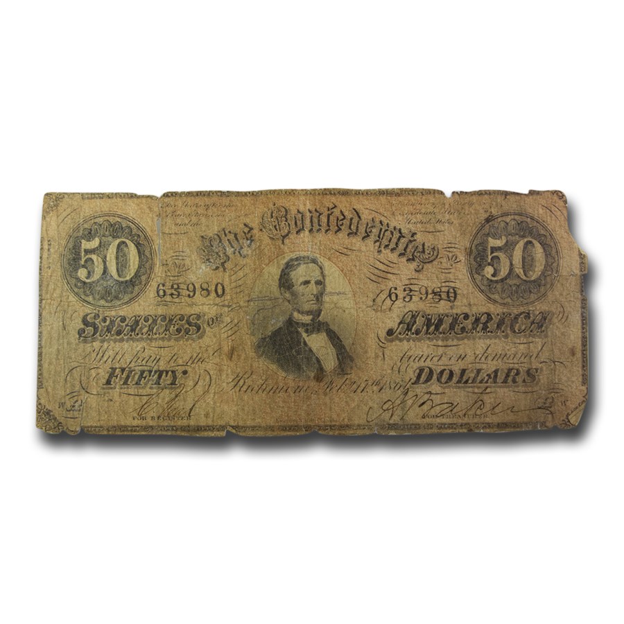Buy 1864 $50 (T-66) Jefferson Davis Fair | APMEX