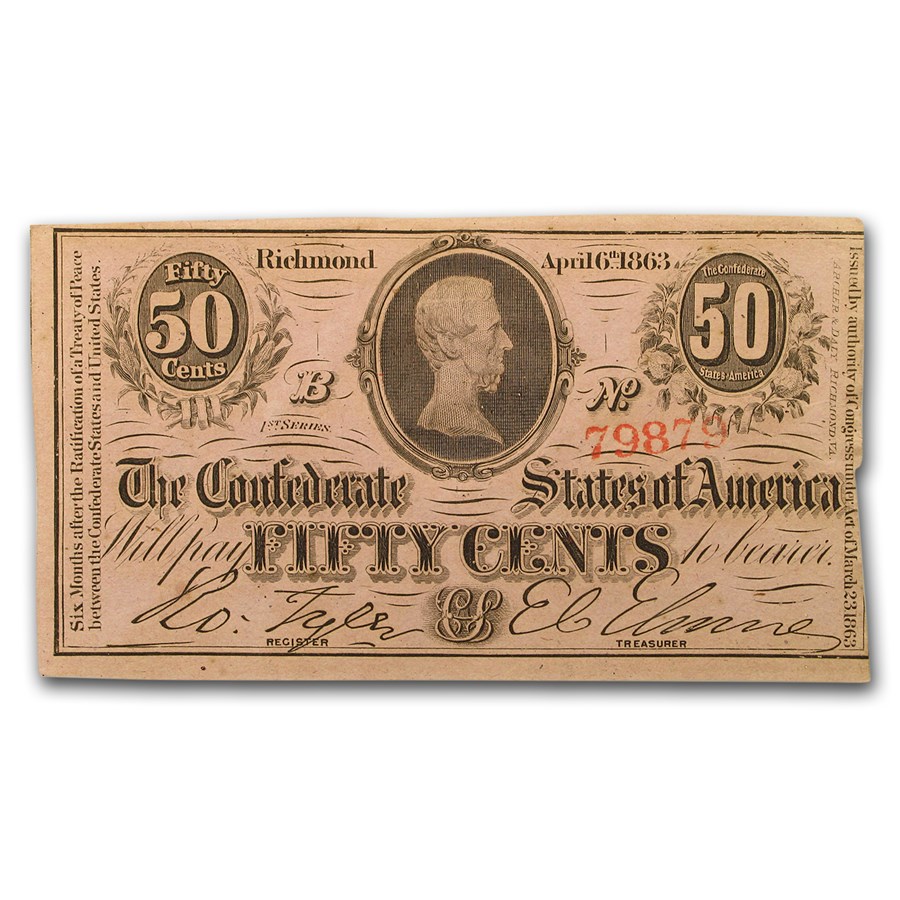 Buy $.50 (T-72) Bust of Jefferson Davis Richmond, VA AU | APMEX