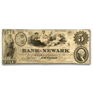 Buy 1864 Bank of Newark,NY, $5.00 NY-1975, VF ALTERED Note | APMEX