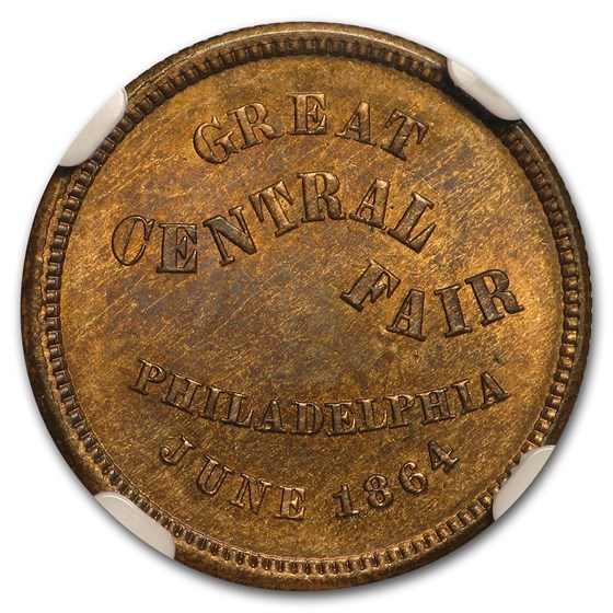 Buy 1864 Civil War Great Central Fair Token MS-65 NGC (Red/Brown) | APMEX