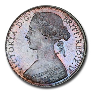 1864 Great Britain Penny Victoria MS-64 PCGS (Brown)