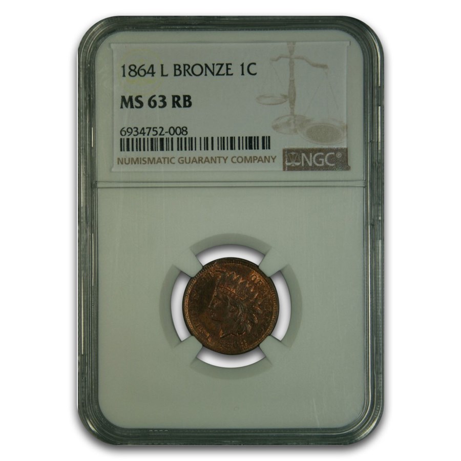 Buy 1864-L Indian Head Cent MS-63 NGC RB Bronze | APMEX