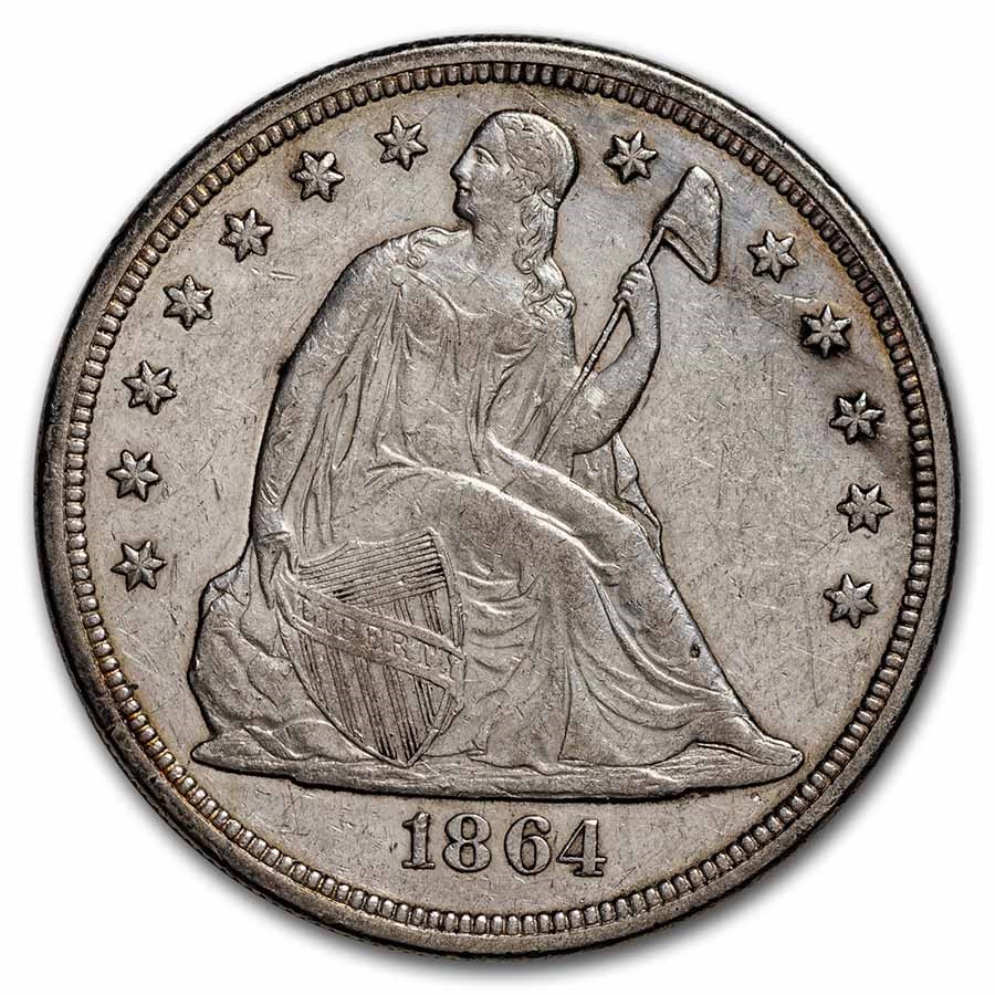 Buy 1864 Liberty Seated Dollar AU | APMEX