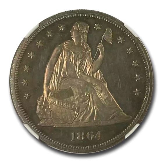 Buy 1864 Liberty Seated Dollar PF-64 NGC CAC | APMEX