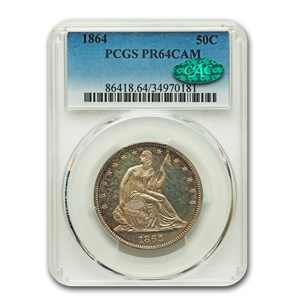 Buy 1864 Liberty Seated Half Dollar PR-64 Cameo PCGS CAC | APMEX