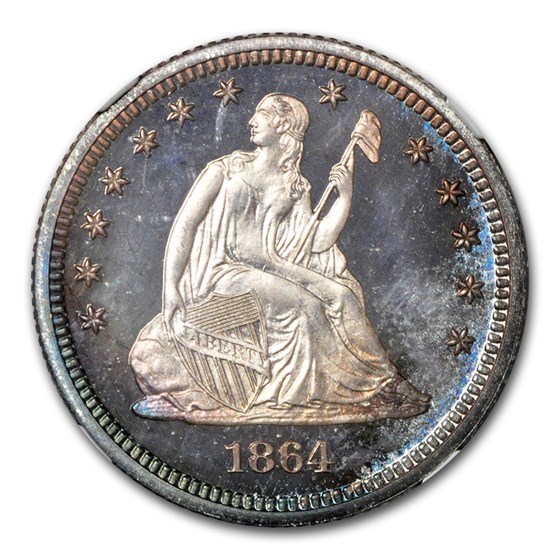 Buy 1864 Liberty Seated Quarter PF-68 NGC | APMEX