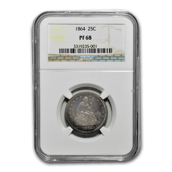 Buy 1864 Liberty Seated Quarter PF-68 NGC | APMEX