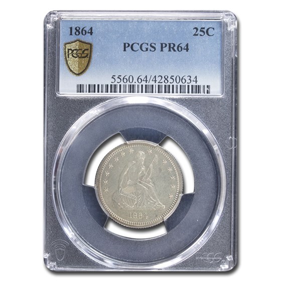Buy 1864 Liberty Seated Quarter PR-64 PCGS | APMEX