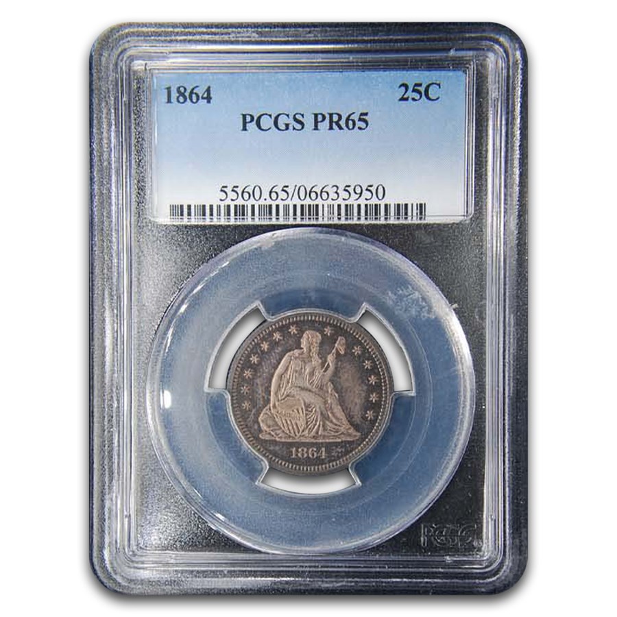 1864 Liberty Seated Quarter PR-65 PCGS