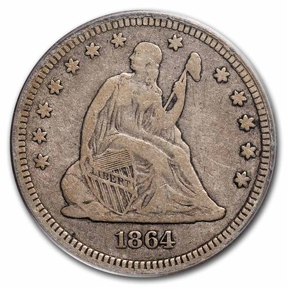 Buy 1864 Liberty Seated Quarter VF-20 PCGS | APMEX