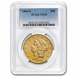 Buy 1864-S $20 Liberty Gold Double Eagle VF-35 PCGS | APMEX