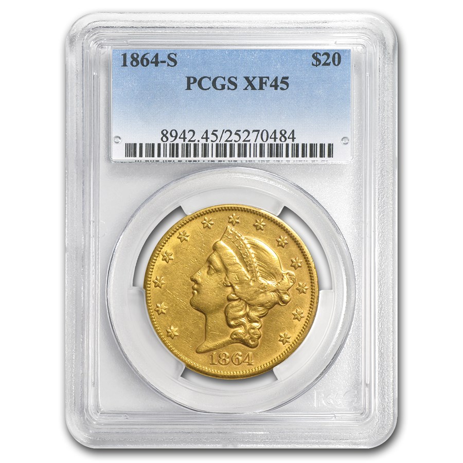 Buy 1864-S $20 Liberty Gold Double Eagle XF-45 PCGS | APMEX
