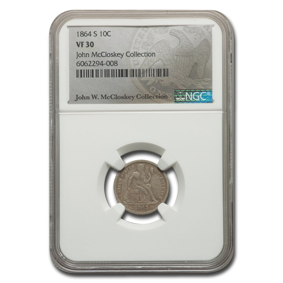 Buy 1864-S Liberty Seated Dime VF-30 NGC | APMEX