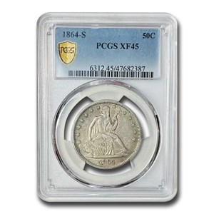 Buy 1864-S Liberty Seated Half Dollar XF-45 PCGS | APMEX