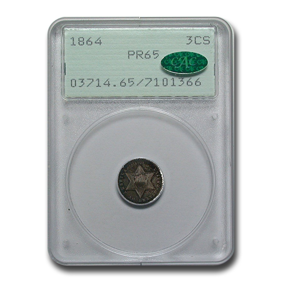 Buy 1864 Three Cent Silver PR-65 PCGS CAC | APMEX