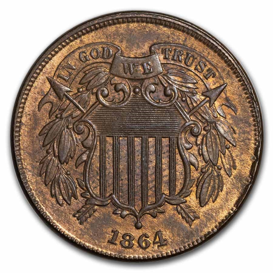 Buy 1864 Two Cent Piece Large Motto Choice BU | APMEX