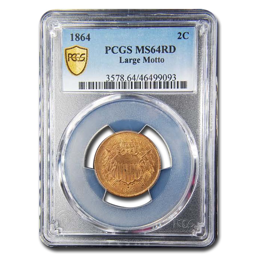 Buy 1864 Two Cent Piece Large Motto MS-64 PCGS (Red) | APMEX