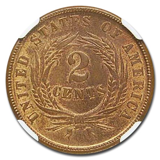 Buy 1864 Two Cent Piece Large Motto MS-65 NGC (Red/Brown) | APMEX
