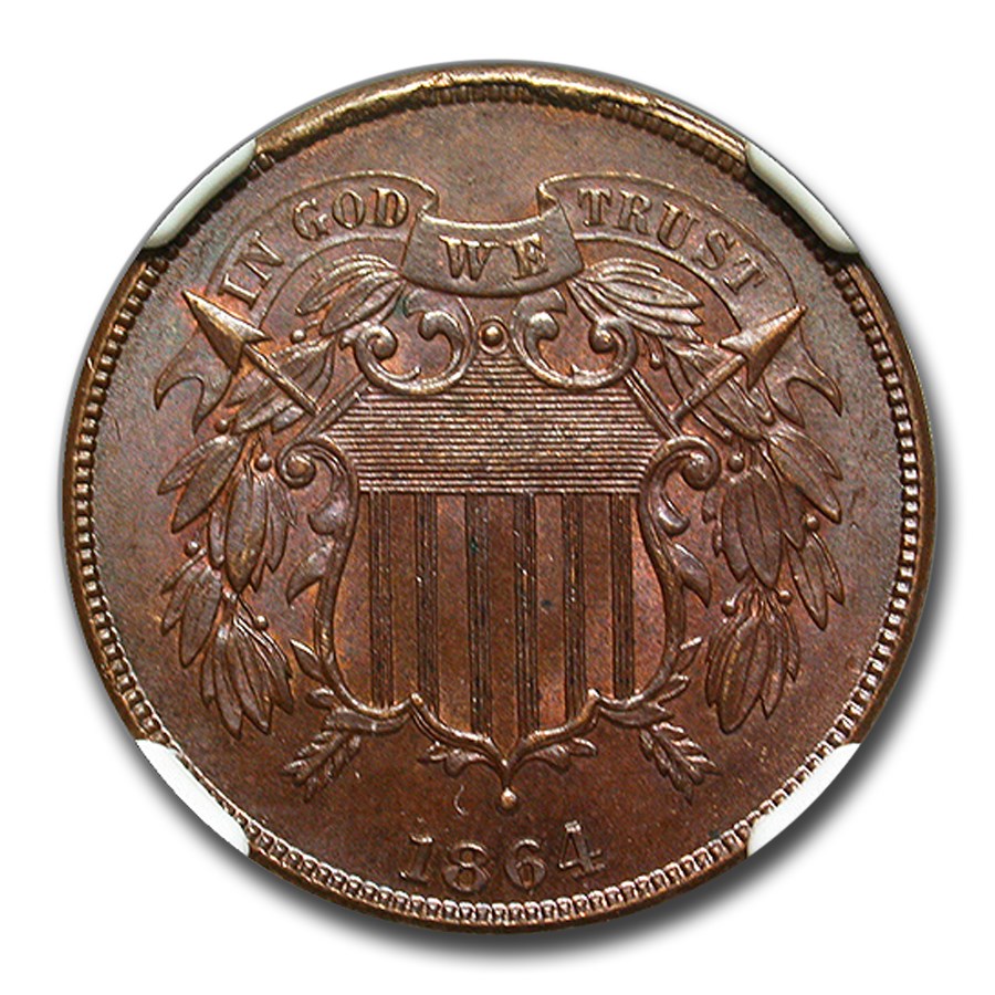 Buy 1864 Two Cent Piece MS-64 NGC (Brown, Large Motto) | APMEX