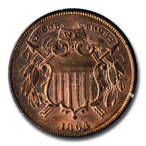 Buy 1864 Two Cent Piece Small Motto MS-65 PCGS CAC (Red) | APMEX