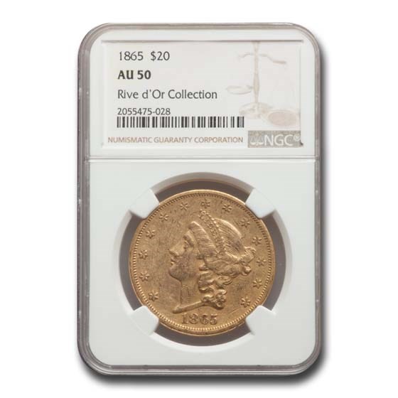 Buy 1865 $20 Liberty Gold Double Eagle AU-50 NGC | APMEX