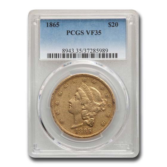 Buy 1865 $20 Liberty Gold Double Eagle VF-35 PCGS | APMEX