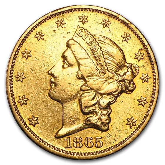 Buy 1865 $20 Liberty Gold Double Eagle XF Details (Cleaned) | APMEX