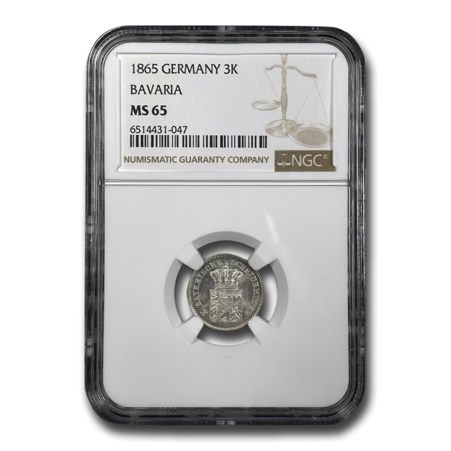 Buy 1865 Germany Silver 3 Kreuzer MS-65 | APMEX