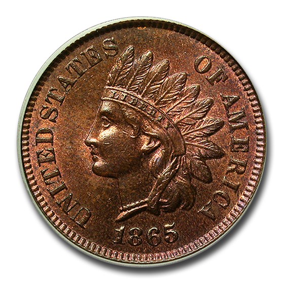 Buy 1865 Indian Head Cent MS-64 PCGS (Red/Brown, Fancy 5) | APMEX