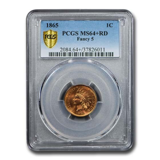 Buy 1865 Indian Head Cent MS-64+ PCGS (Red, Fancy 5) | APMEX