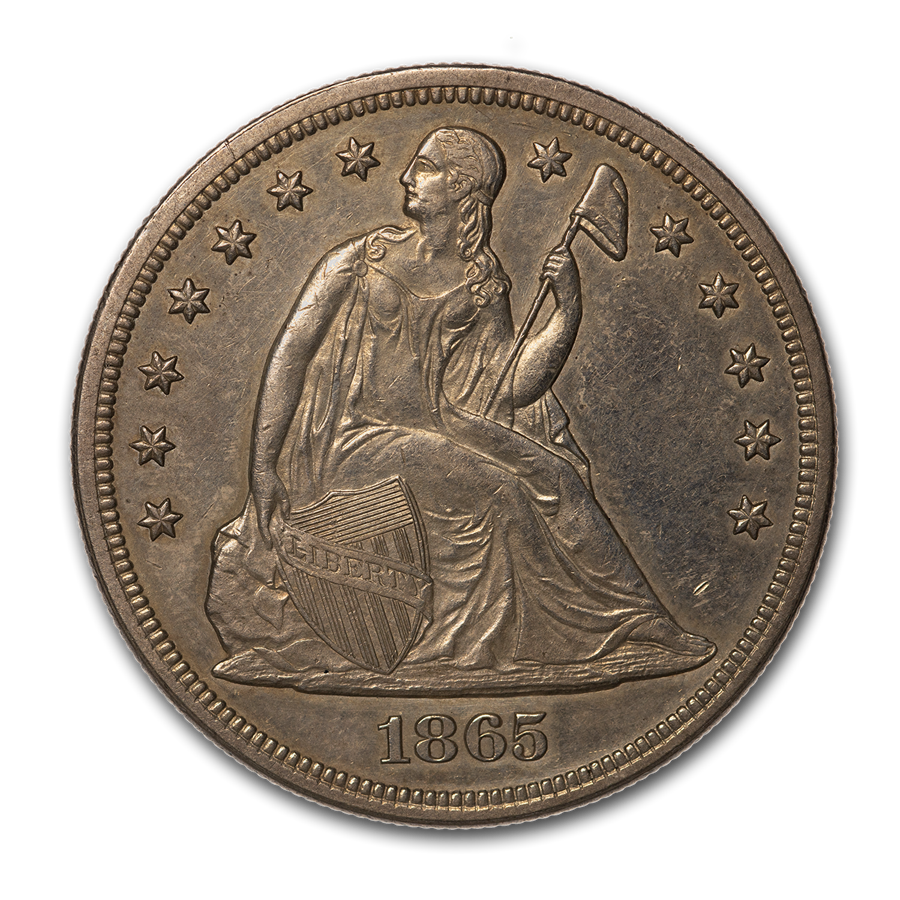 Buy 1865 Liberty Seated Dollar AU | APMEX