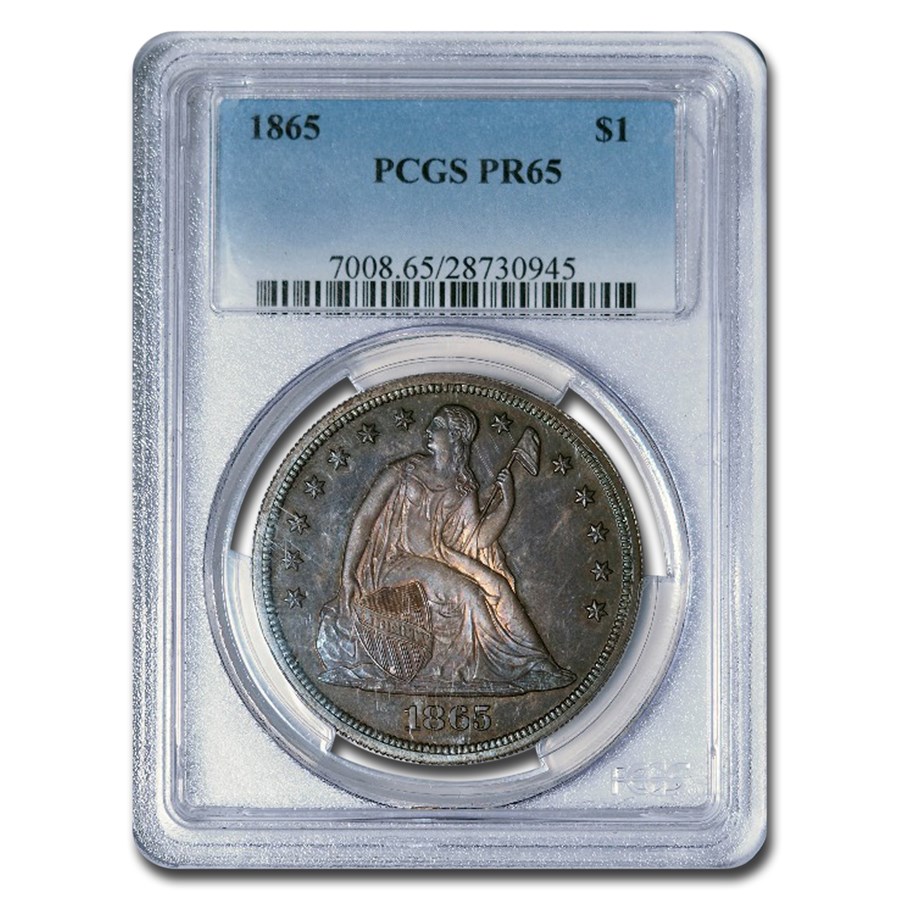 Buy 1865 Liberty Seated Dollar PR-65 PCGS | APMEX
