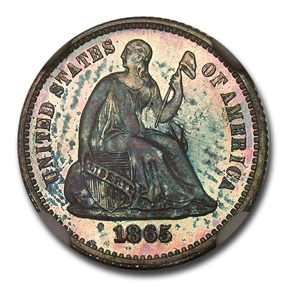 Buy 1865 Liberty Seated Half Dime PF-64 NGC | APMEX
