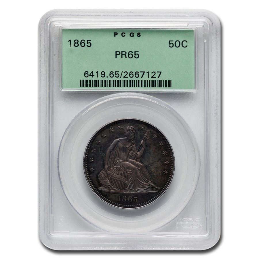 1865 Liberty Seated Half Dollar PR-65 PCGS