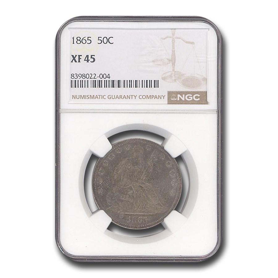 Buy 1865 Liberty Seated Half Dollar XF-45 NGC | APMEX
