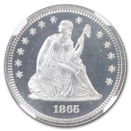 Buy 1865 Liberty Seated Quarter PF-64 UCAM NGC | APMEX