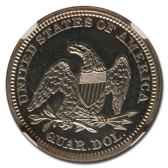 Buy 1865 Liberty Seated Quarter PF-66 Cameo NGC | APMEX