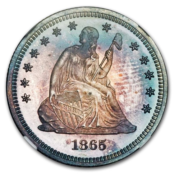Buy 1865 Liberty Seated Quarter PF-68 NGC | APMEX