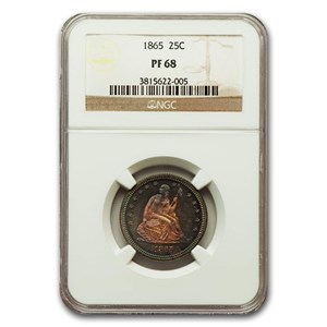 Buy 1865 Liberty Seated Quarter PF-68 NGC | APMEX