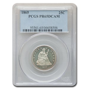 Buy 1865 Liberty Seated Quarter PR-65 Cameo PCGS | APMEX