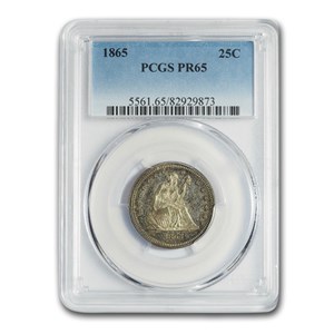 Buy 1865 Liberty Seated Quarter PR-65 PCGS | APMEX